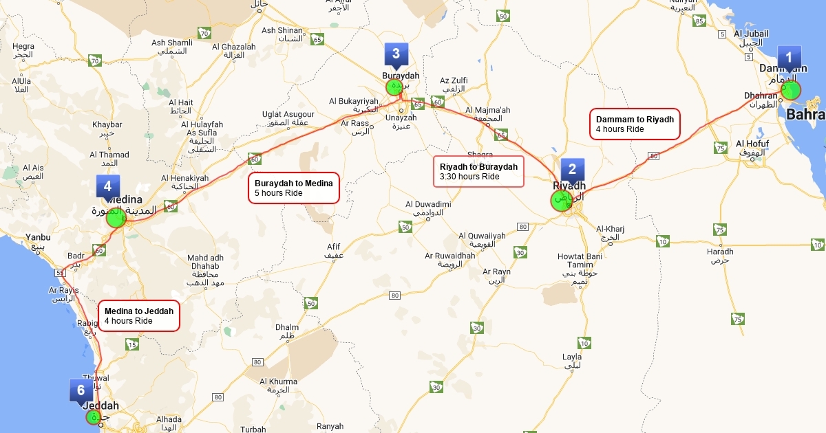 ride to jeddah : Scribble Maps
