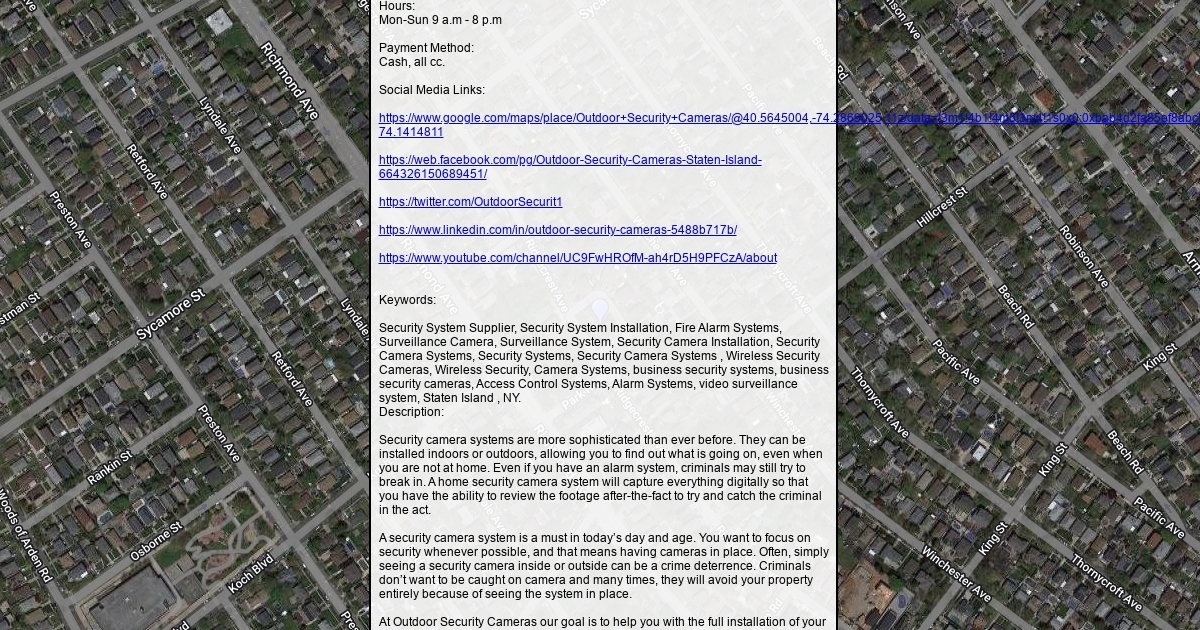 Outdoor Security Cameras : Scribble Maps