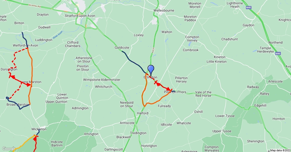 Johnsons Excel Bus Diversions : Scribble Maps