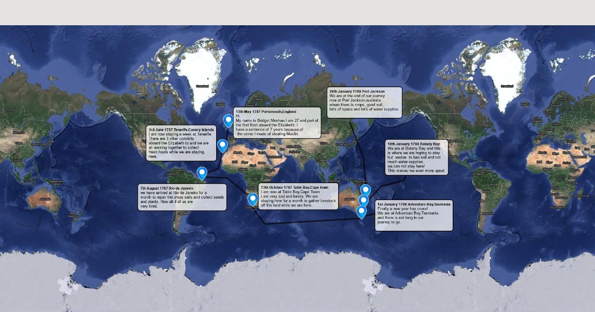 First Fleet Journey : Scribble Maps