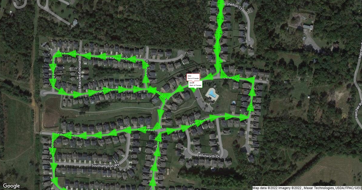 Kelsey Glen Graduate Parade Route : Scribble Maps