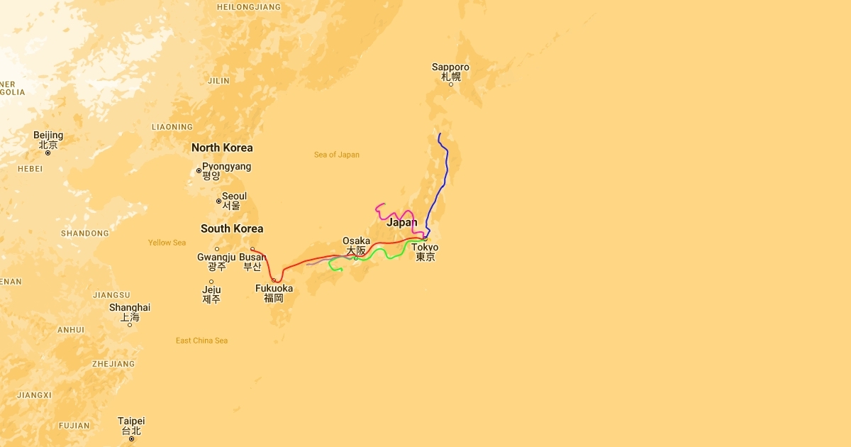 Busan-Tokyo Railroad : Scribble Maps