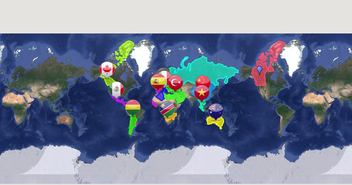 Largest places : Scribble Maps