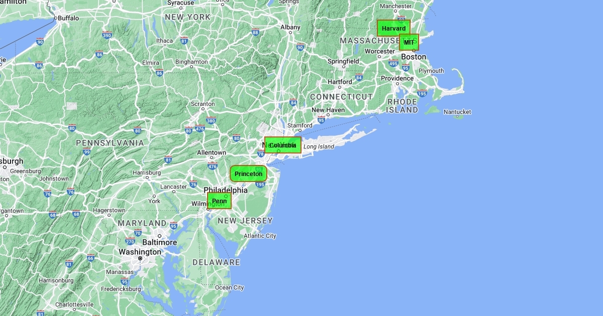 Top 5 post war US centres for Computing : Scribble Maps