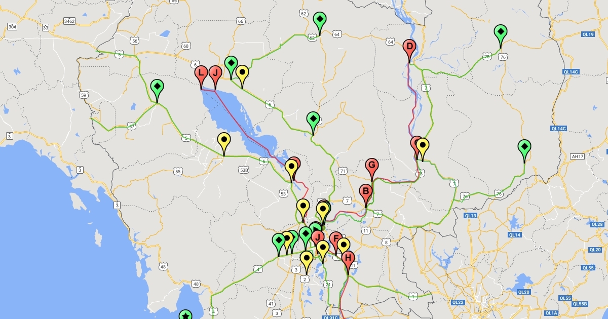 In-land waterway Cambodia : Scribble Maps