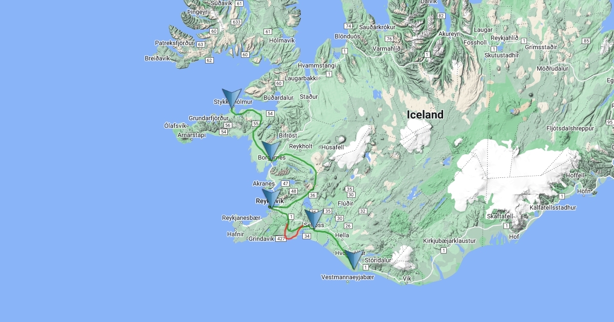 Local train Iceland : Scribble Maps
