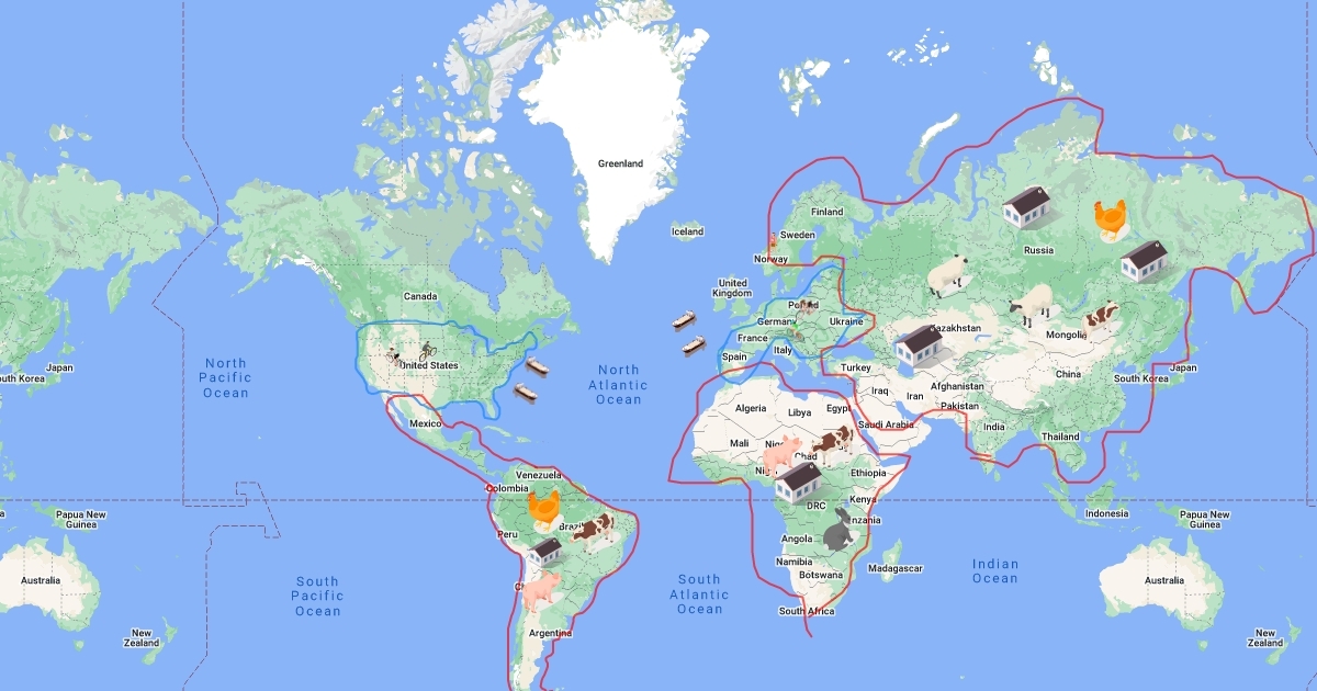 Mapa de países centrales y perifericas : Scribble Maps