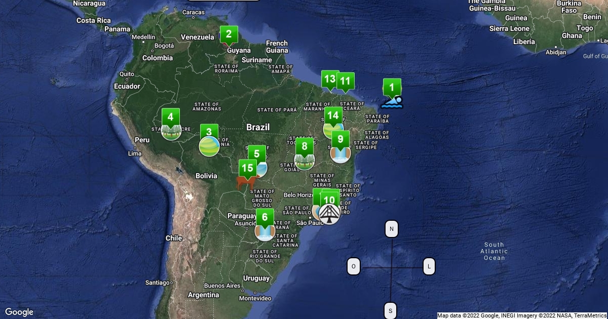 15 parques Nacionais : Scribble Maps