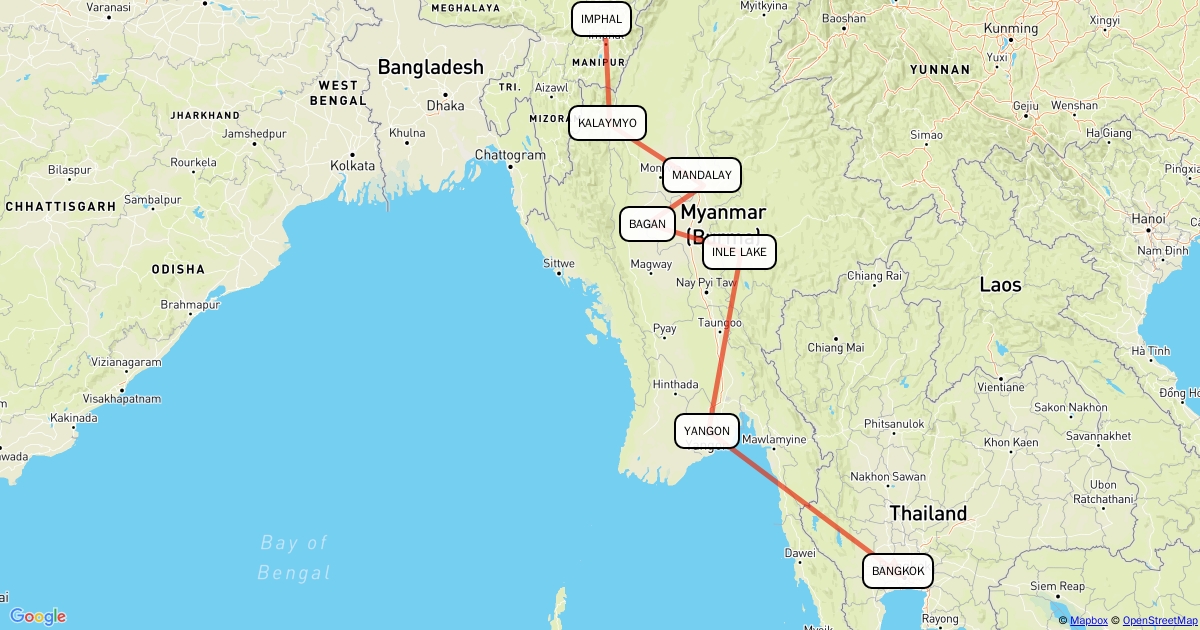 MYANMAR OVERLAND : Scribble Maps