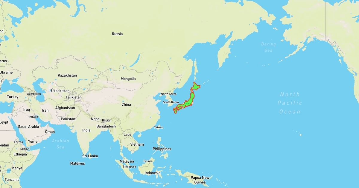 Map representing the countries where the Japanese language is spoken ...