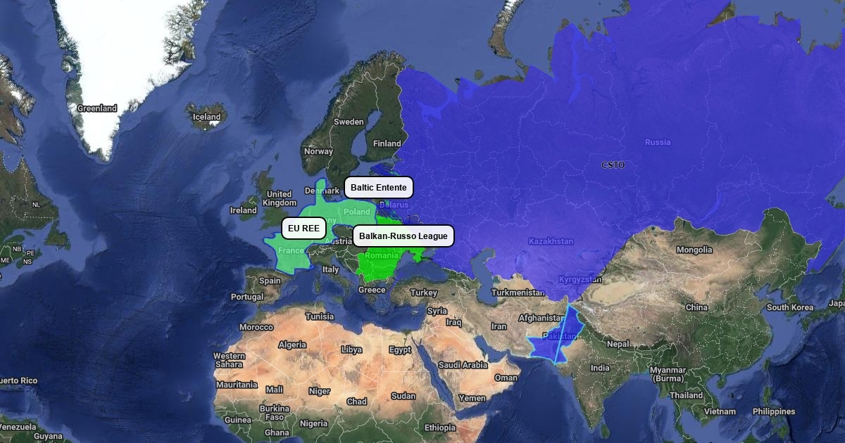 CSTO VS Balkan-Russo League and Baltic Entente : Scribble Maps