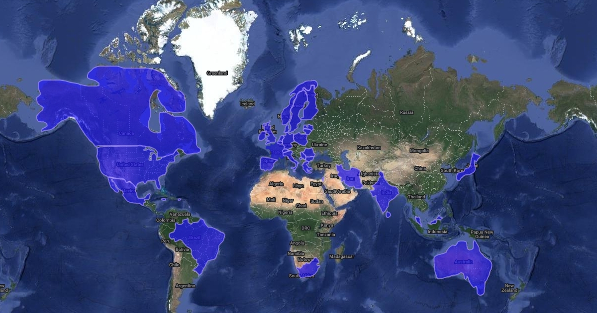 Map of what countries has mounted police units : Scribble Maps