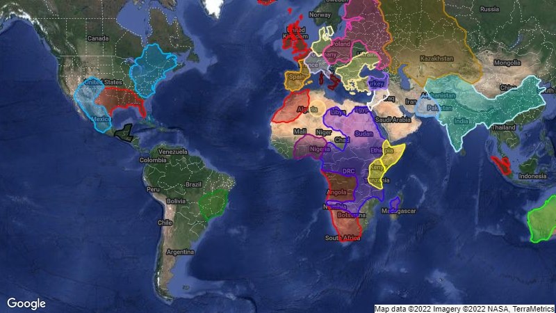 The Map of the World 1950: The Territories of Queen Victoria : Scribble Maps