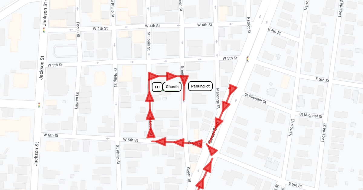 Alternate Route to Church : Scribble Maps