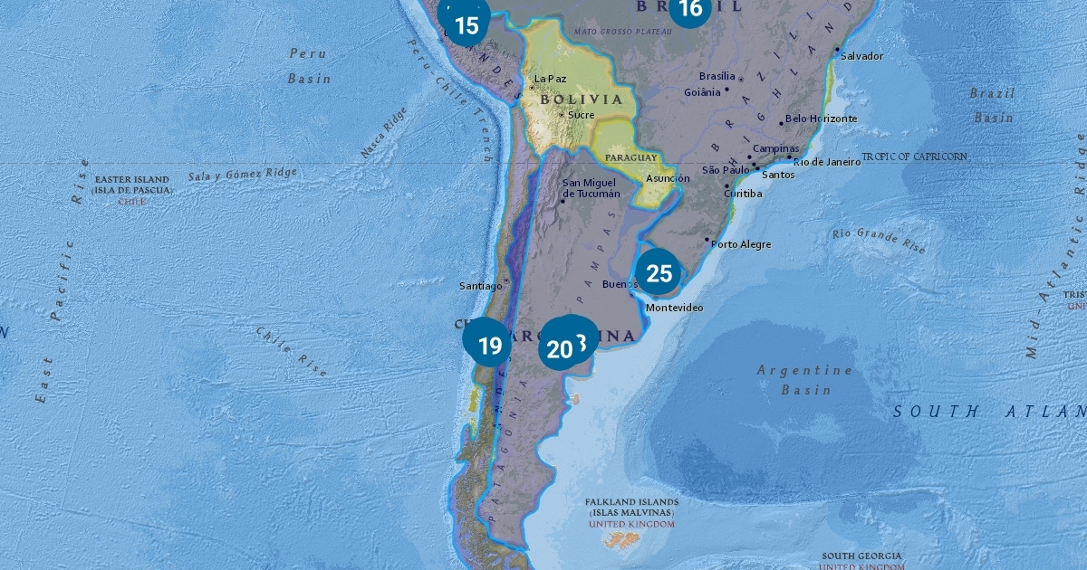 El mapa mundi con 30 libros hispanoamericanos : Scribble Maps