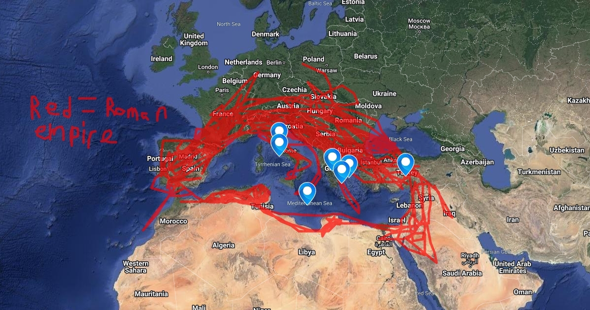 Nathan Map: Rome and Greece : Scribble Maps
