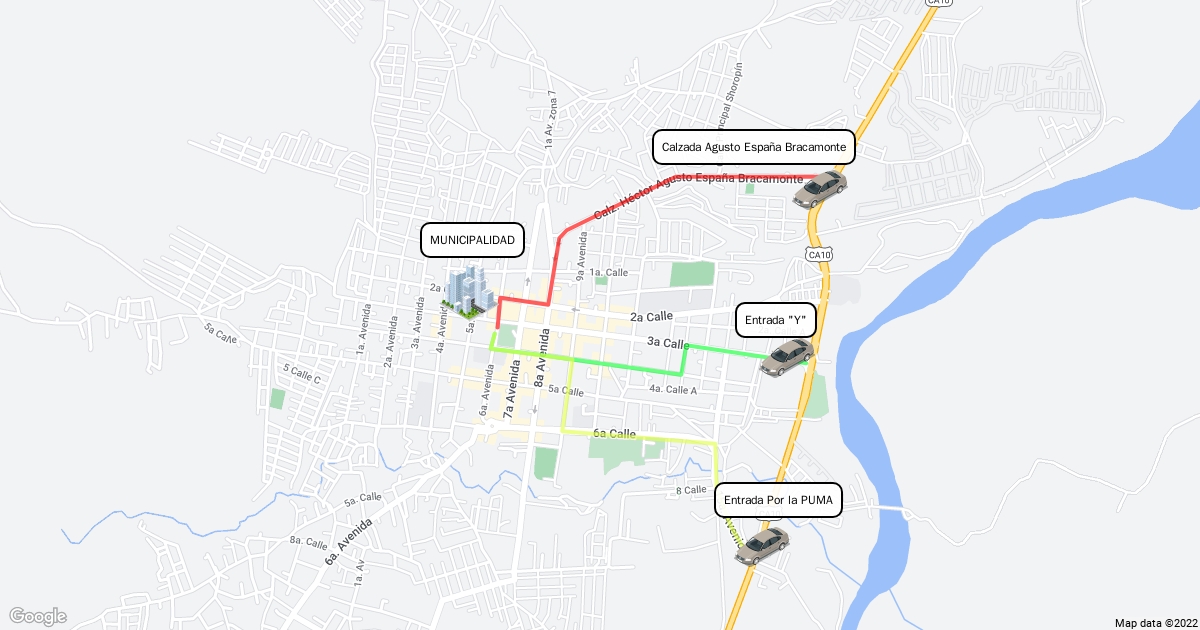 MAPA DE DISTANCIAS DE CHIQUIMULA : Scribble Maps