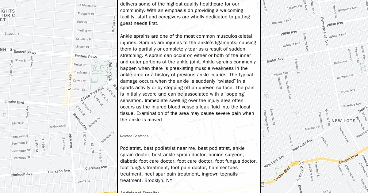 Ankle Sprain Doctor Brooklyn : Scribble Maps