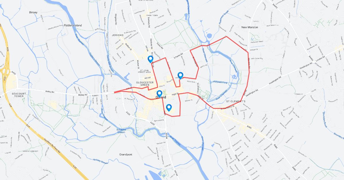 Oxford Walking Tour : Scribble Maps