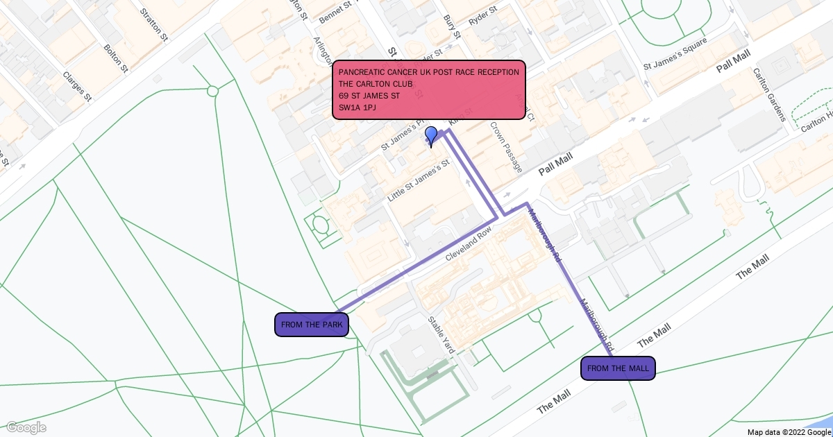 PANCREATIC CANCER UK RIDE LONDON RECEPTION : Scribble Maps