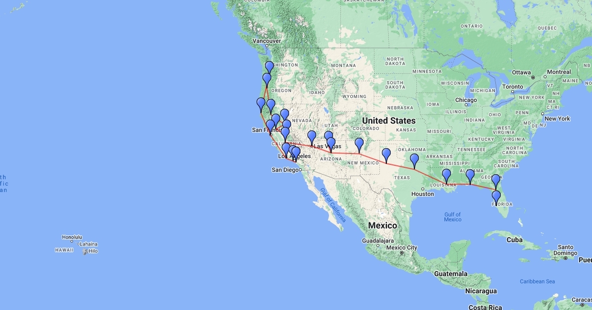 Summer Road Trip : Scribble Maps