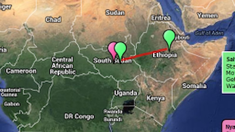 A Long Walk to Water route Map : Scribble Maps