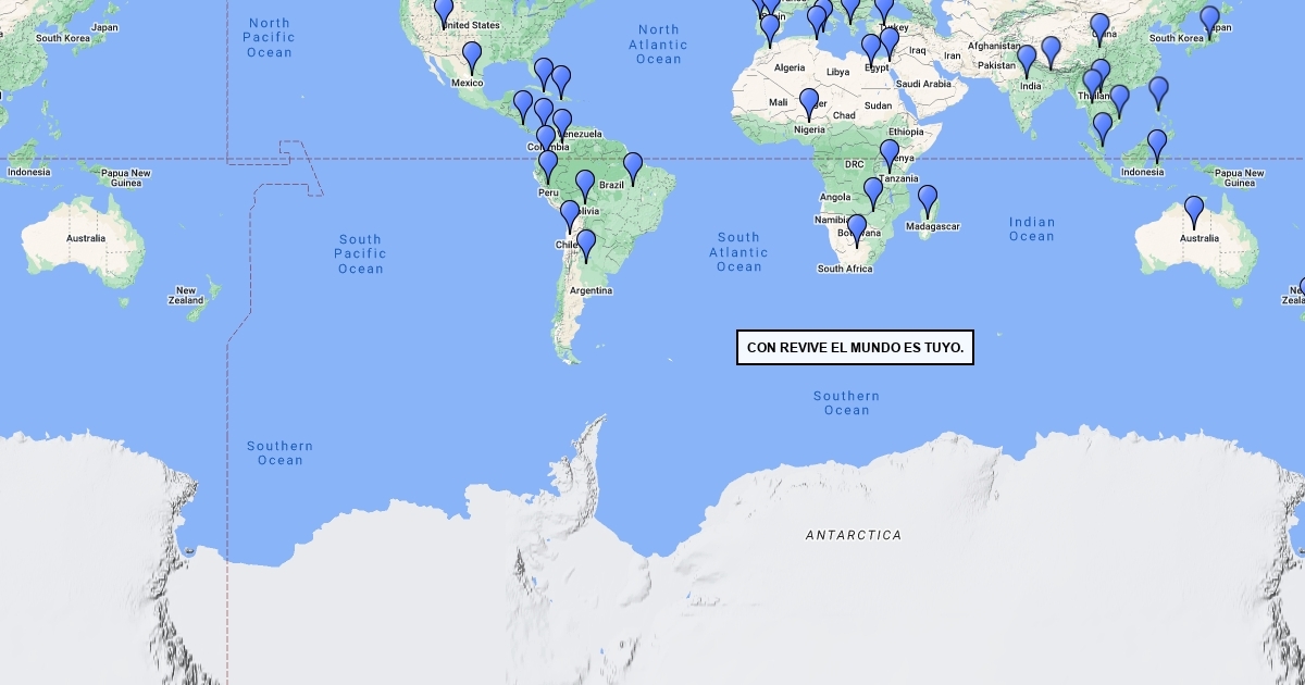 PAISES QUE PODES VISITAR CON REVIVE : Scribble Maps