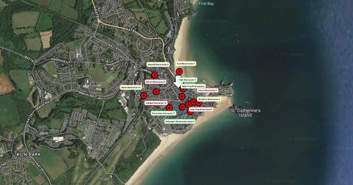 Tenby sectors 2 : Scribble Maps