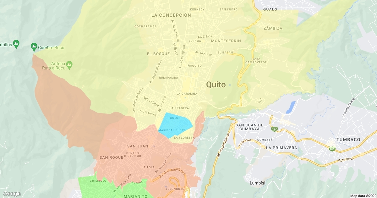 ADMINISTRACIONES ZONALES DEL DMQ : Scribble Maps