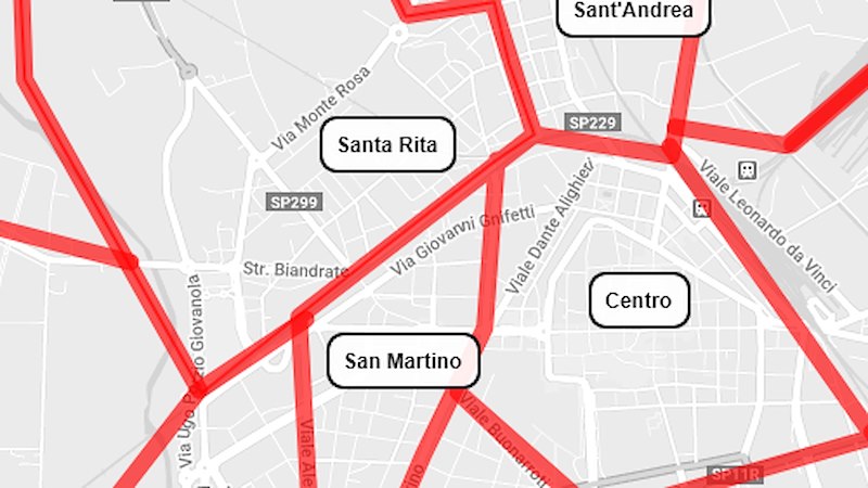 Quartieri Novara : Scribble Maps