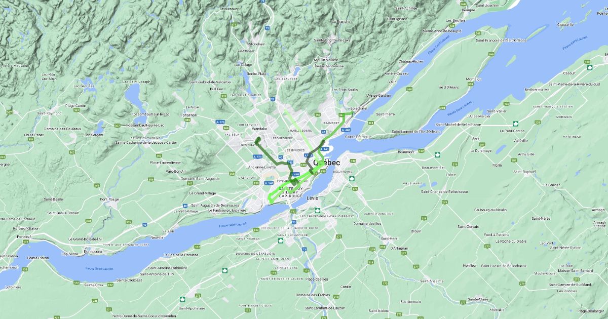 Québec bus : Scribble Maps