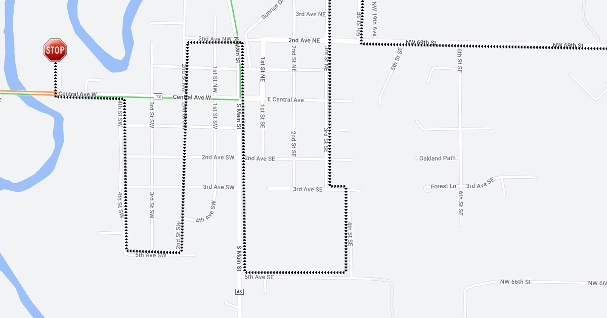 graduation parade route : Scribble Maps