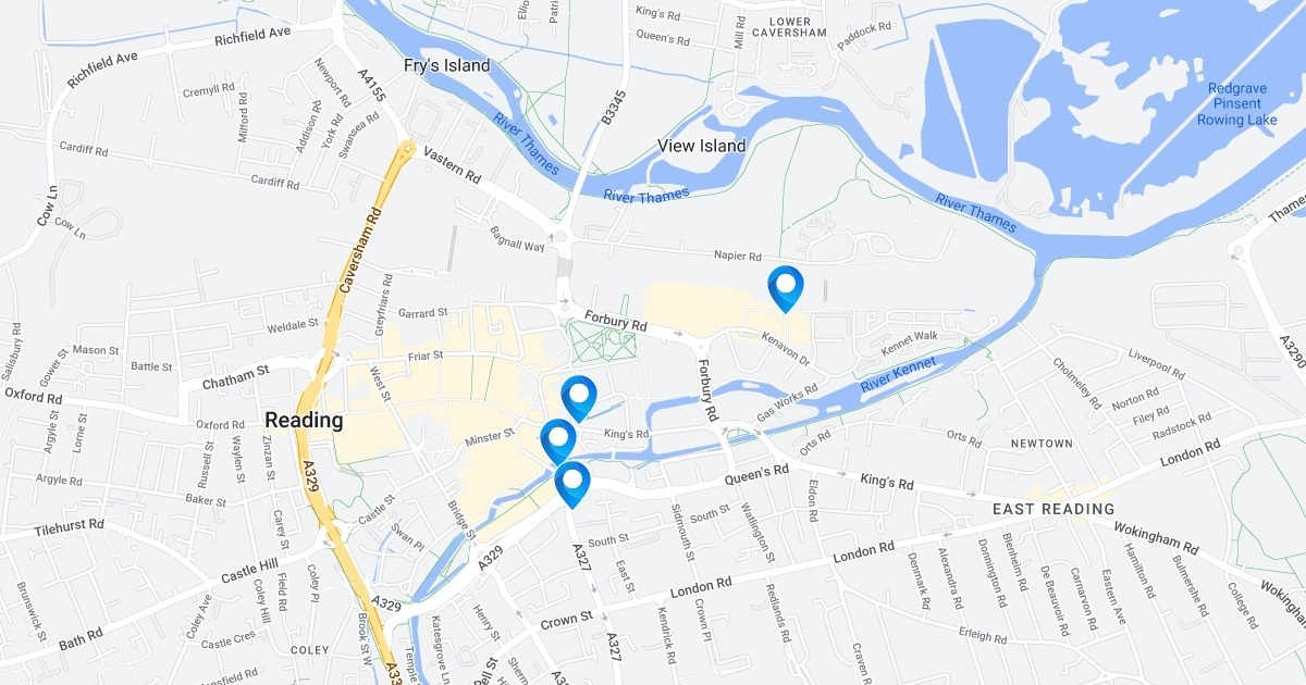 Poster places Reading : Scribble Maps