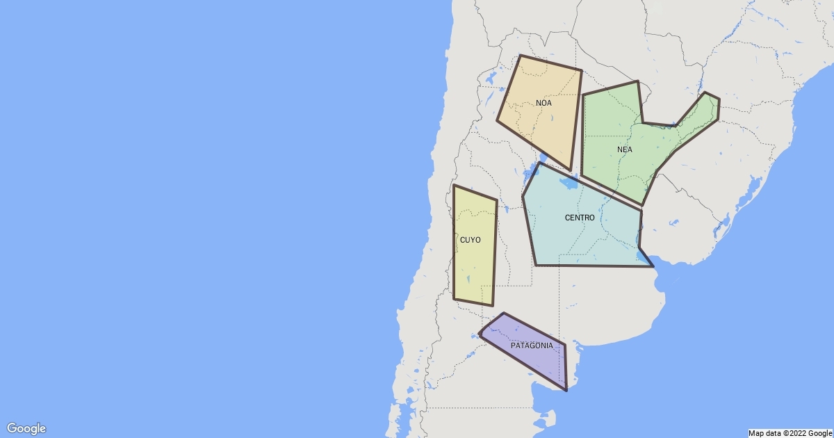 Regiones Productoras de Batata : Scribble Maps