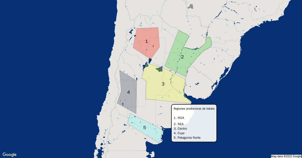 Regiones Productoras de Batata : Scribble Maps