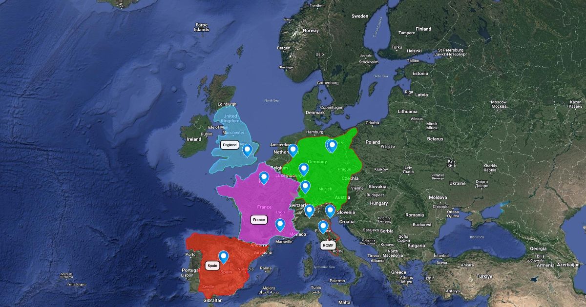Renaissance England Map Antique Map of Spain, 17th Century, Fine Art Reproduction MP037 ...