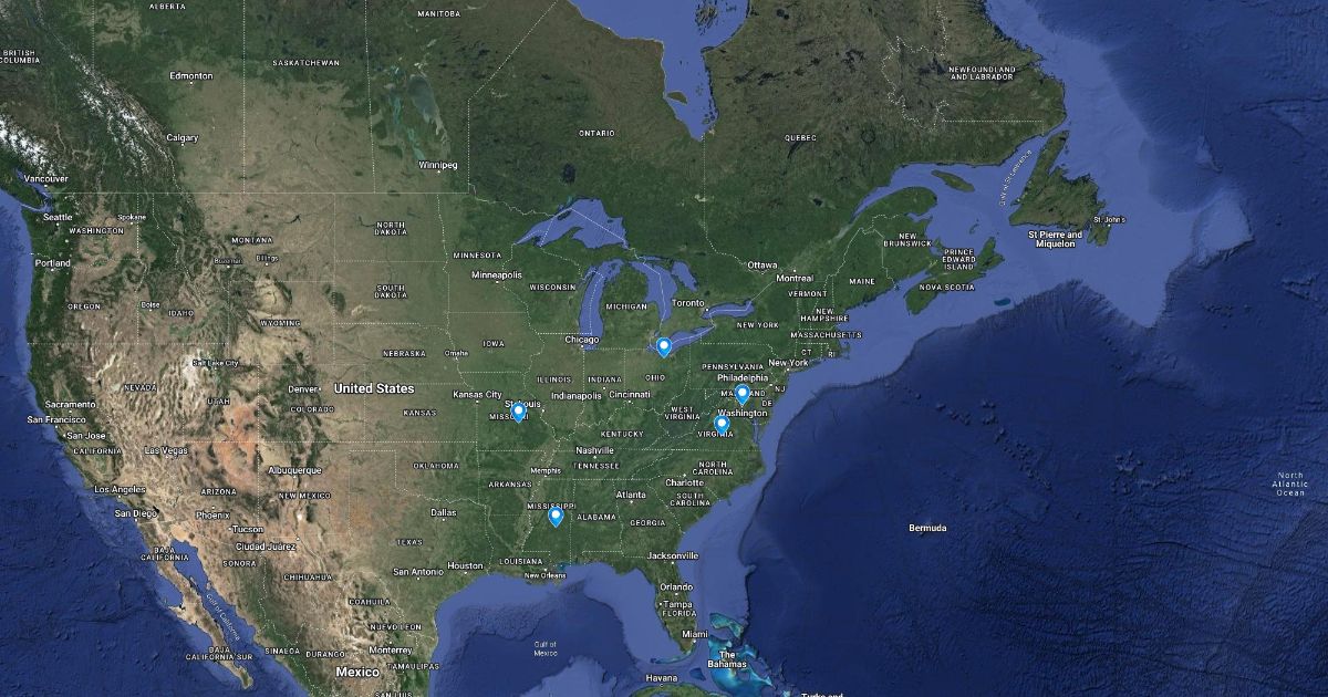 the five places : Scribble Maps