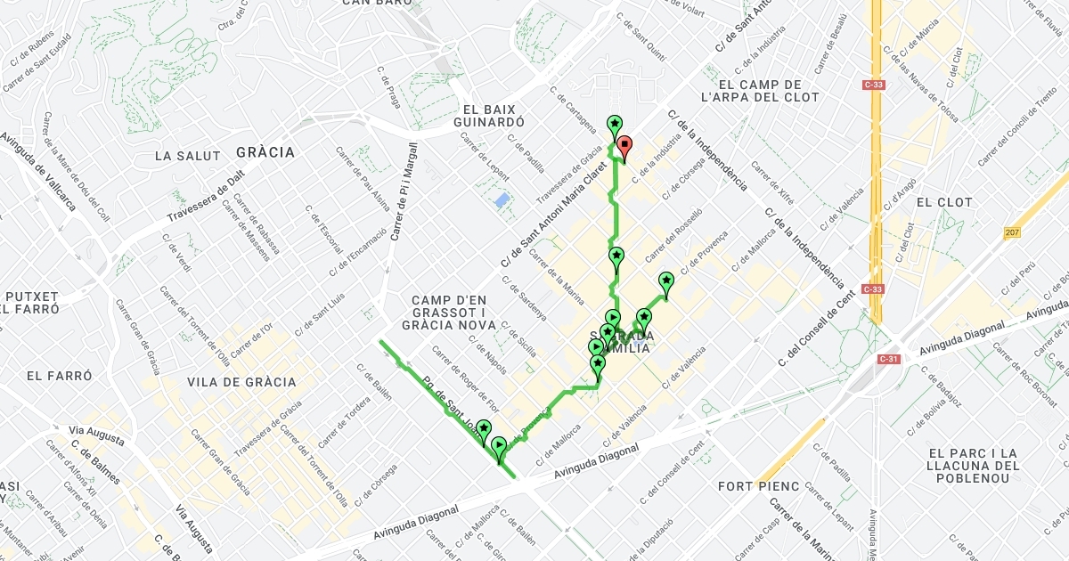 travelgasm.com: Sagrada Familia and Hospital de Sant Pau, Barcelona : Scribble Maps