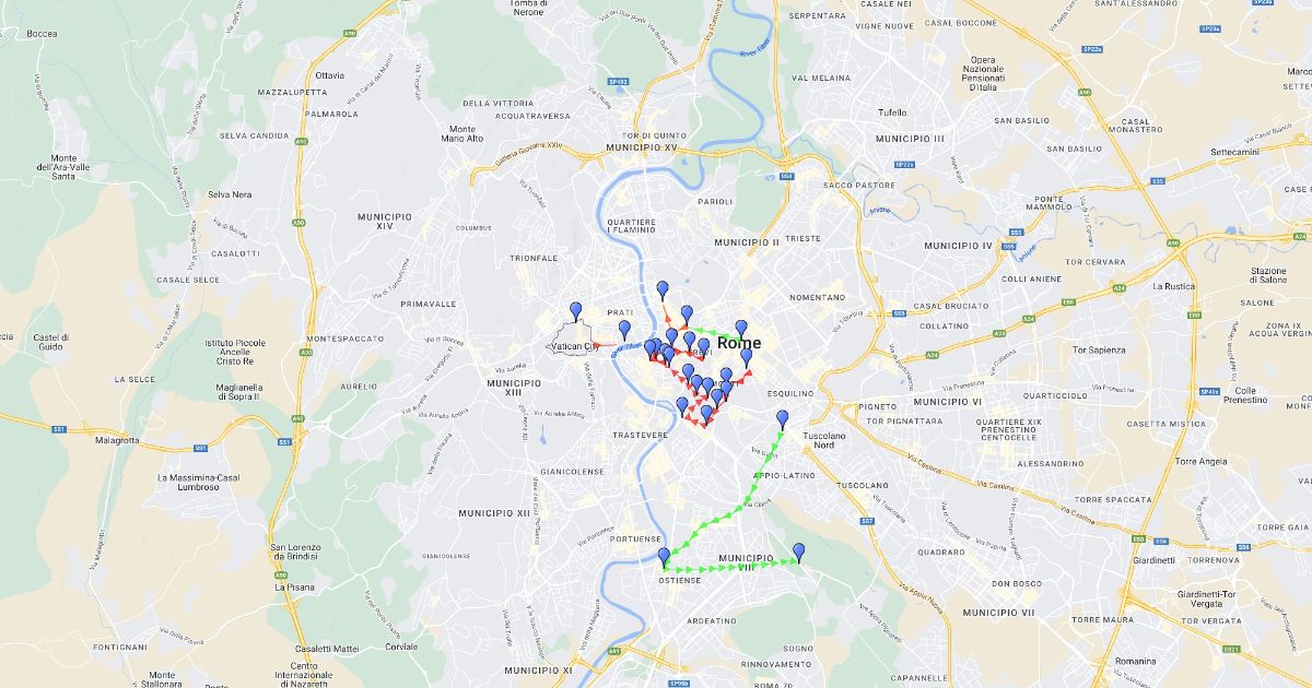 Percorsi Roma : Scribble Maps