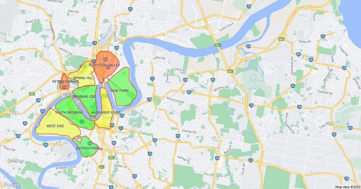 LEAST LIVEABLE, MEDIUM LIVEABLE, AND MOST LIVEABLE SUBURBS : Scribble Maps