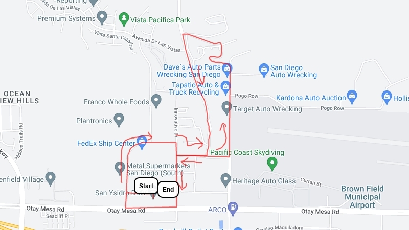 San Ysidro DMV Driving Test : Scribble Maps