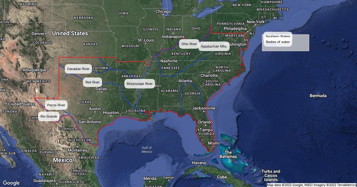 Southern States Map : Scribble Maps
