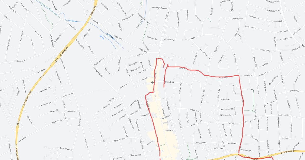 Sutton Route 5 : Scribble Maps