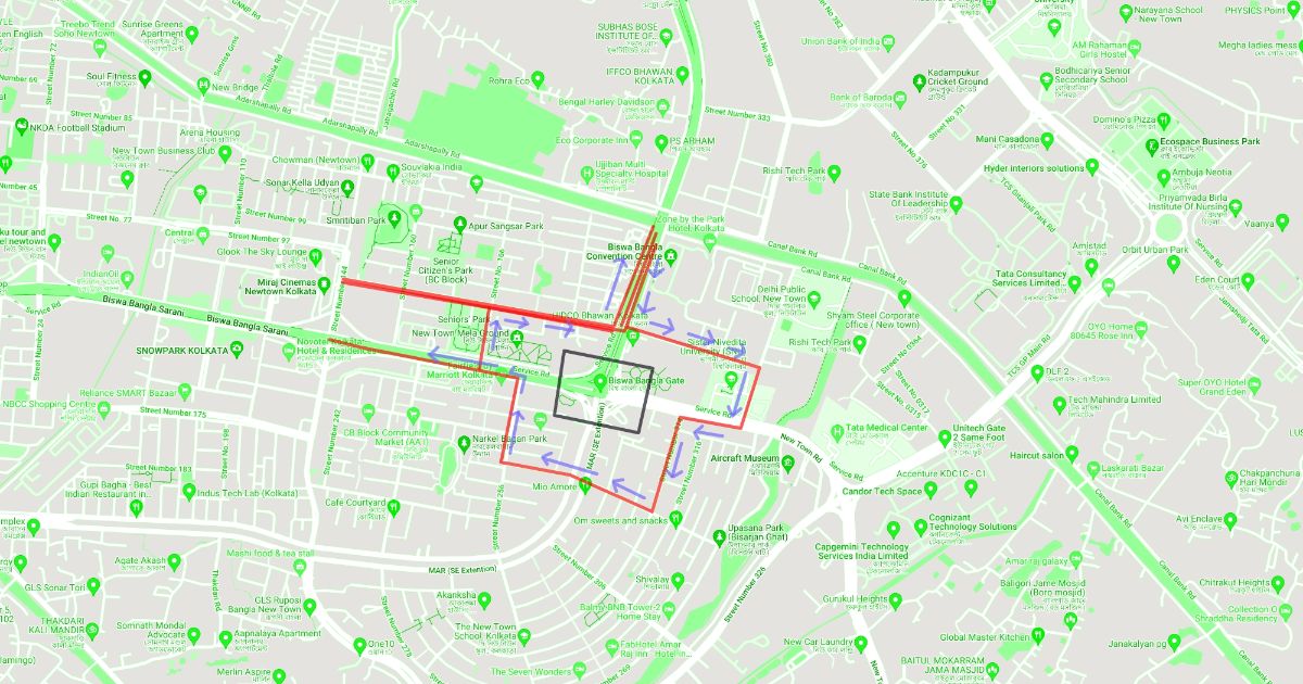 Traffic Diversion at narkel bagan : Scribble Maps