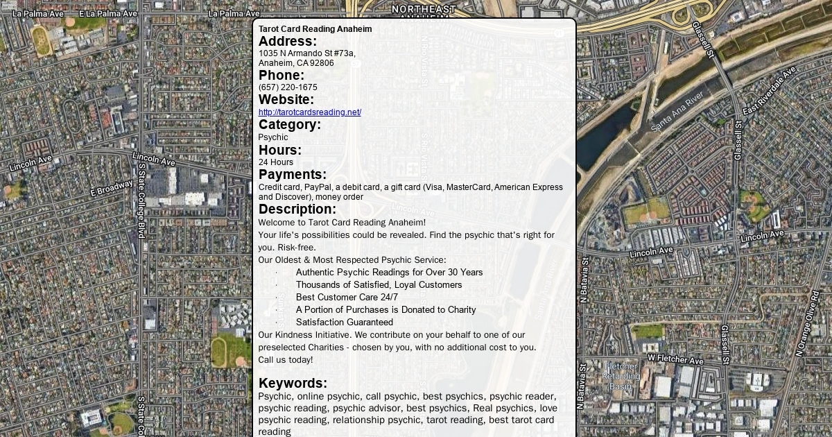 Tarot Card Reading Anaheim : Scribble Maps