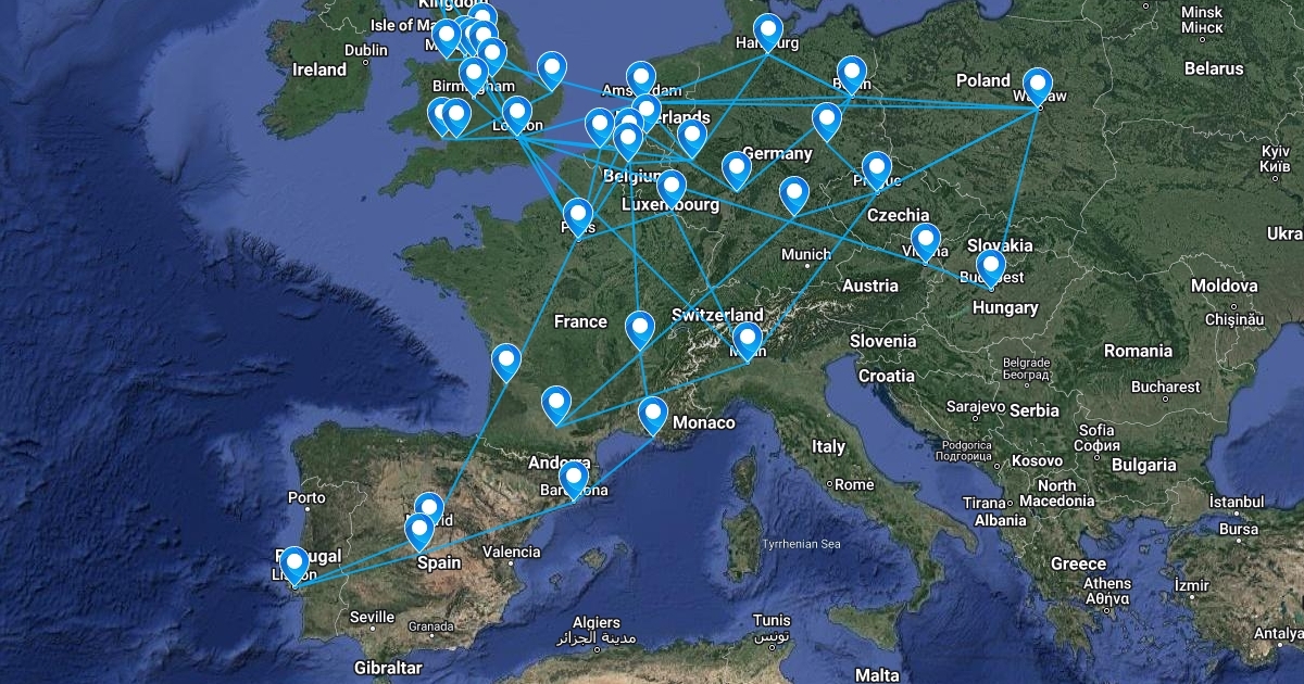 Sept-Dec Tour Map : Scribble Maps