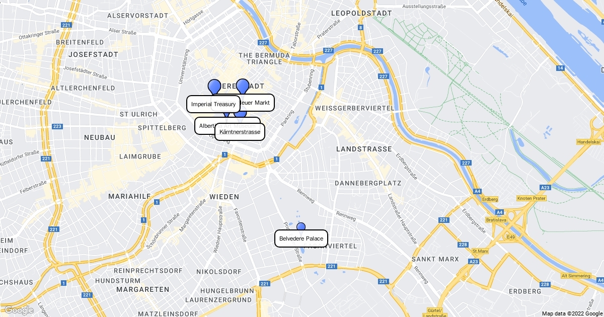 Sights Vienna day 2 : Scribble Maps