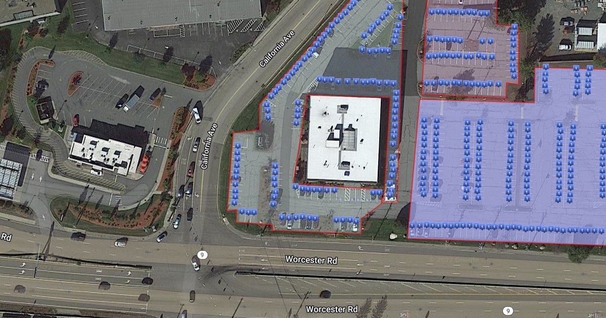 parking lot spaces : Scribble Maps