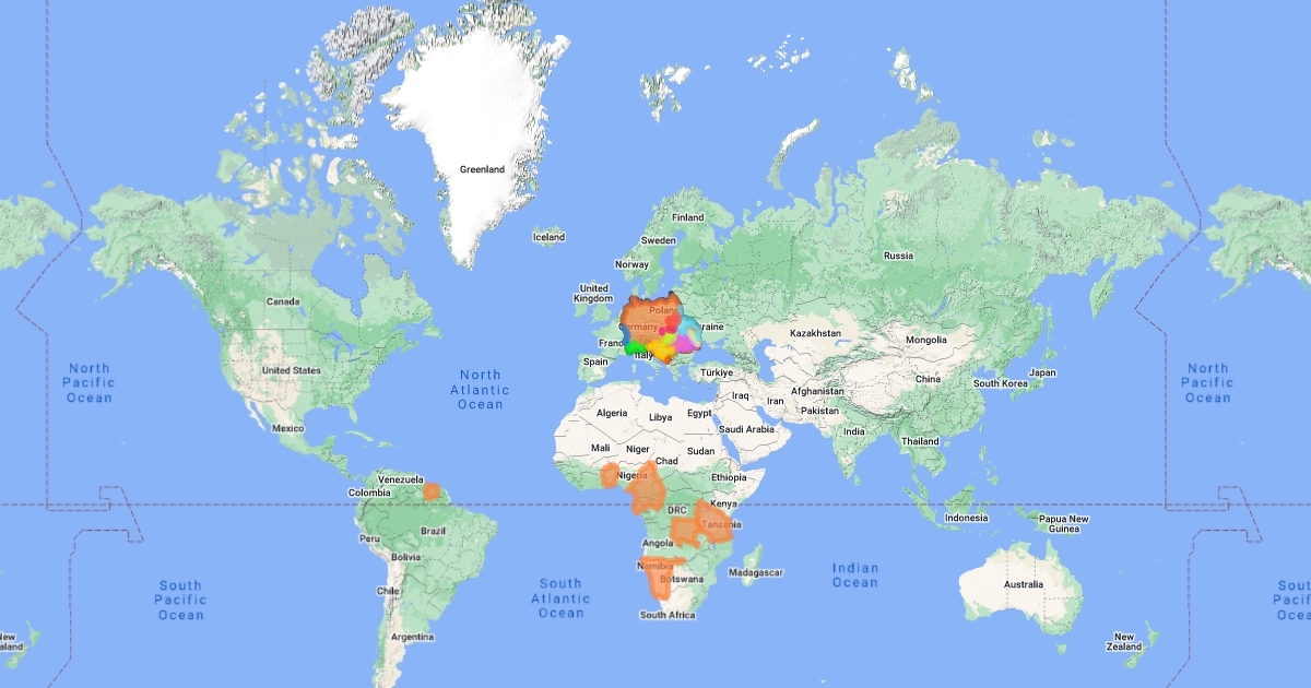 Deutsche Sprache Verbreitung : Scribble Maps