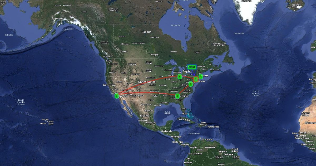 US Filming Trip : Scribble Maps